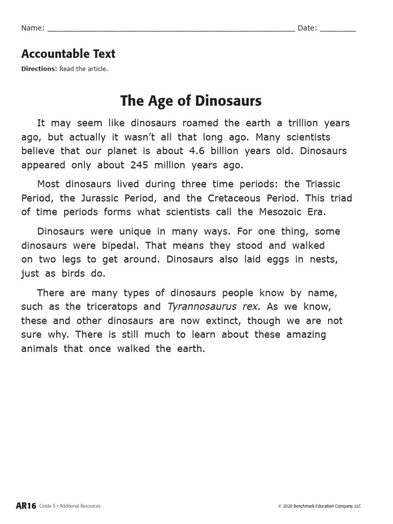 The Age of Dinasours | PDF