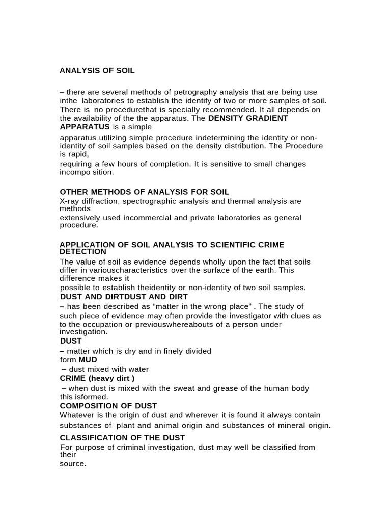 Soil Analysis | PDF | Soil | Dust