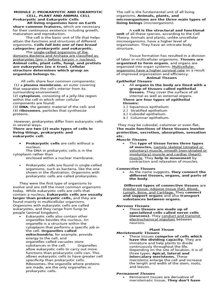 Module 2 (Biology) | PDF