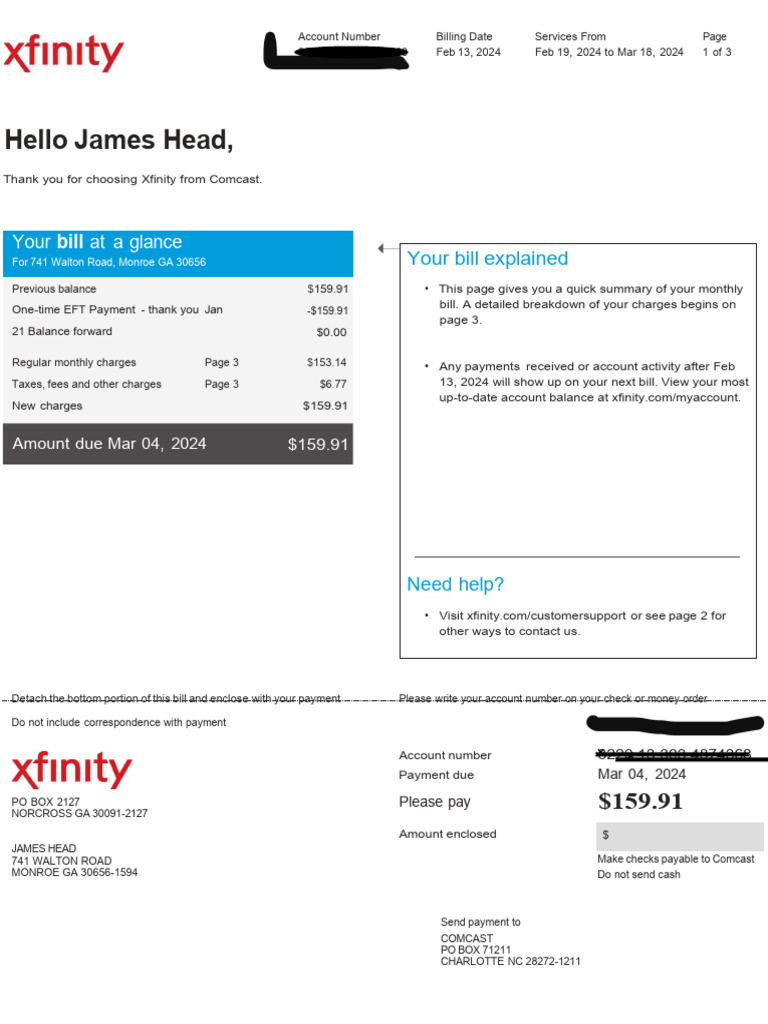 Xfinity Bill | PDF