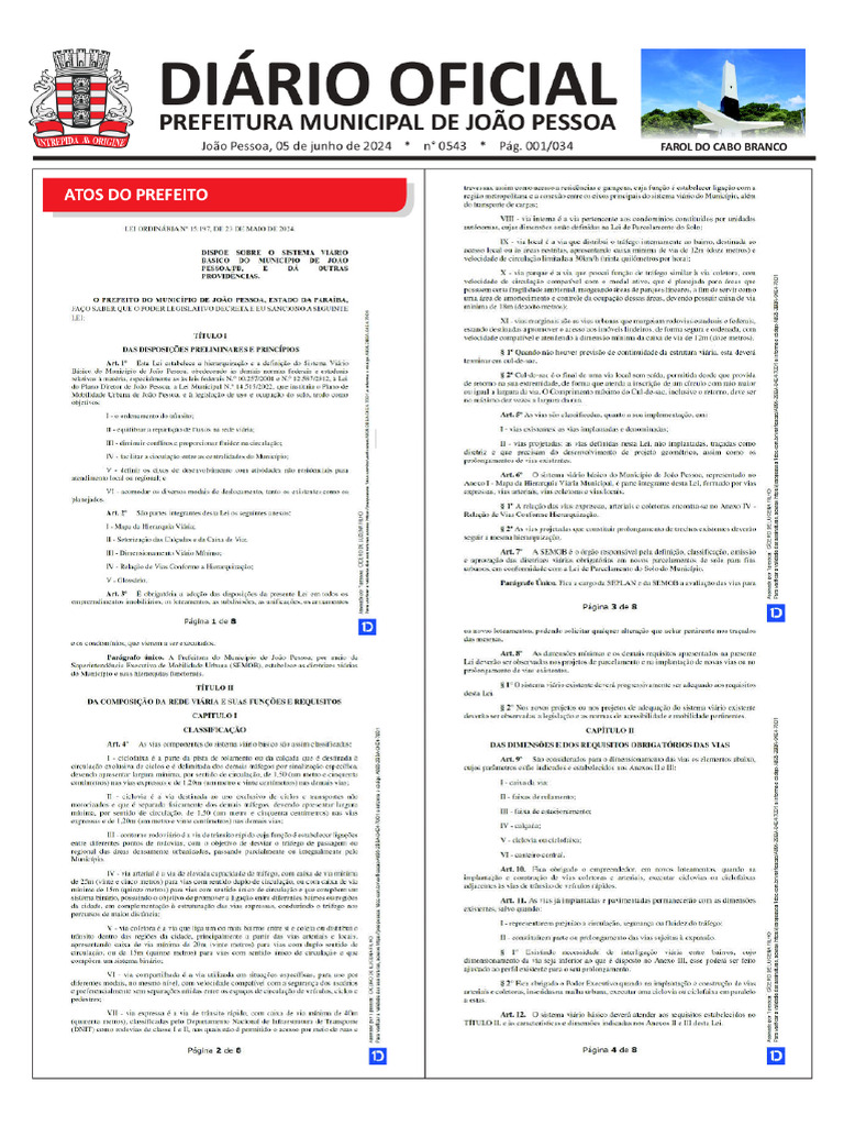 Lei 15197-2024 - Lei Do Sistema Viário Básico (DOM) | PDF