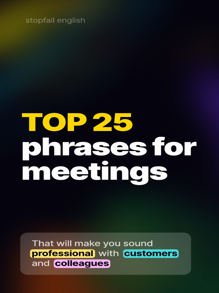 TOP 25 phrases for meetings | PDF