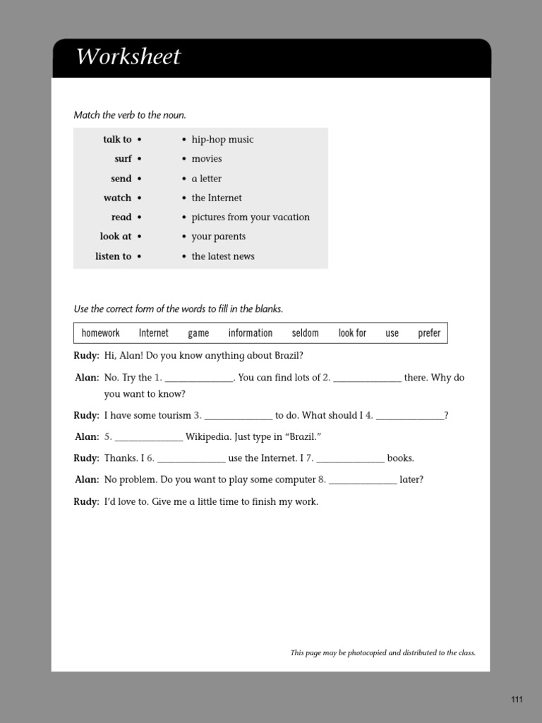 Outstanding 1 Unit6 Worksheet | PDF | Human Communication | Computing