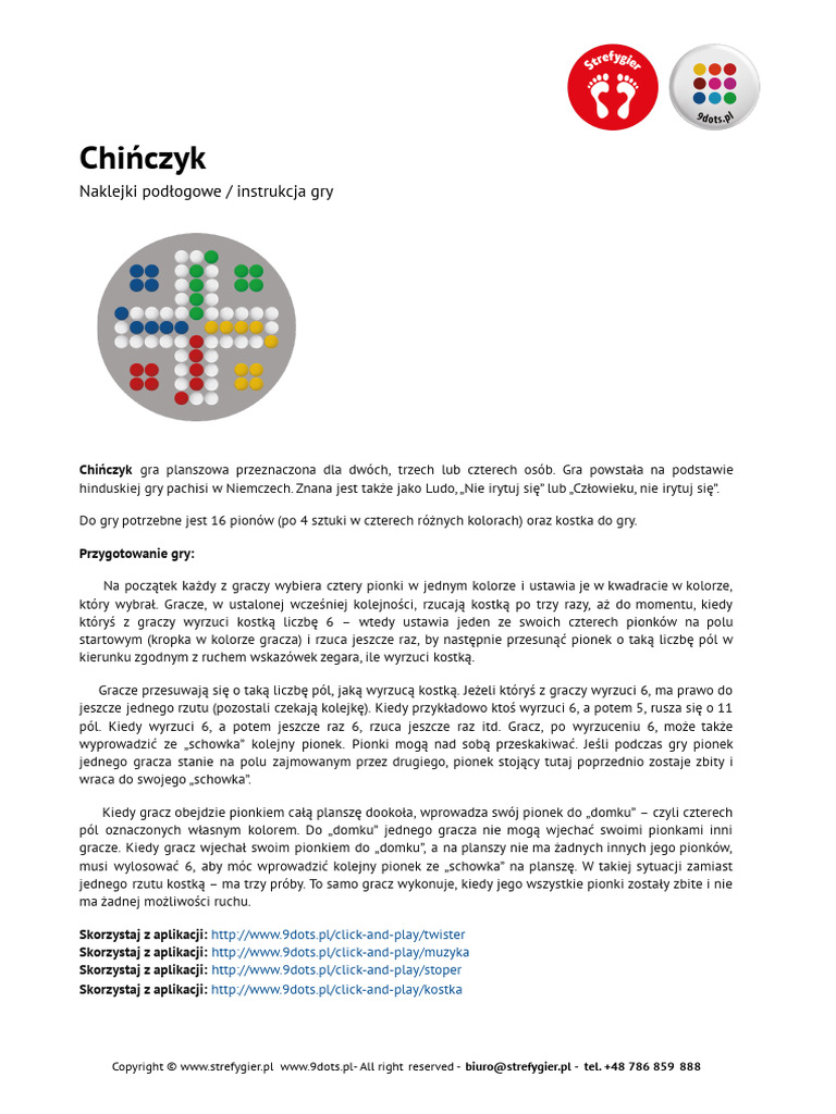 Chinczyk Instrukcja Gry | PDF