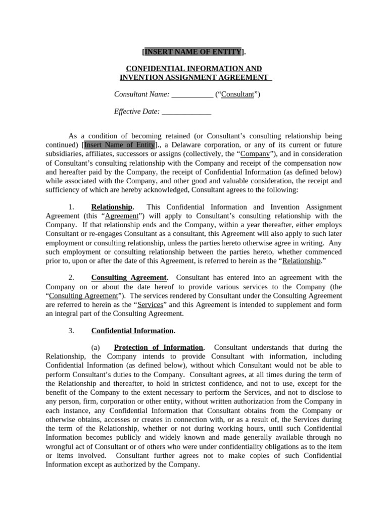 (Template) - CIIA (Consultant Form) | PDF