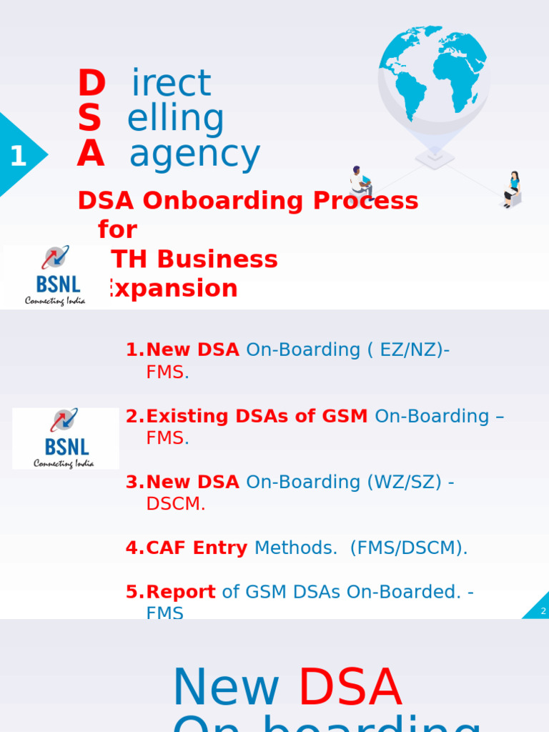 DSA Onboarding Process FMS-DSCM V1.3 | PDF