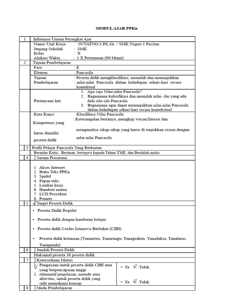 Modul Ajar PPKN X Nkri | PDF