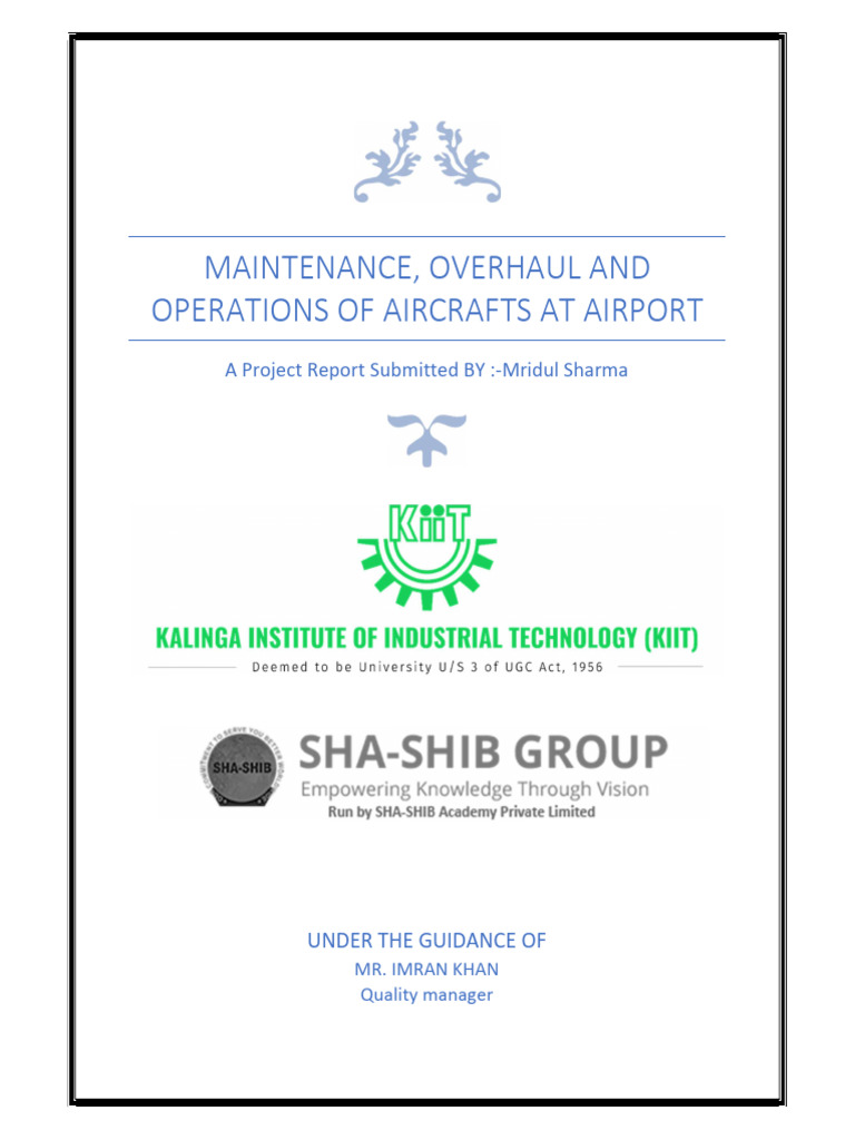 Maintenance, Overhaul and Operations of Aircrafts at Airport | PDF ...