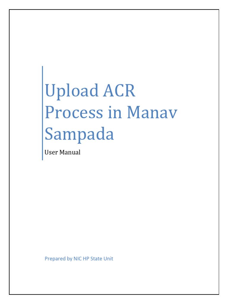 How To Fill ACR in Manav Sampada | PDF
