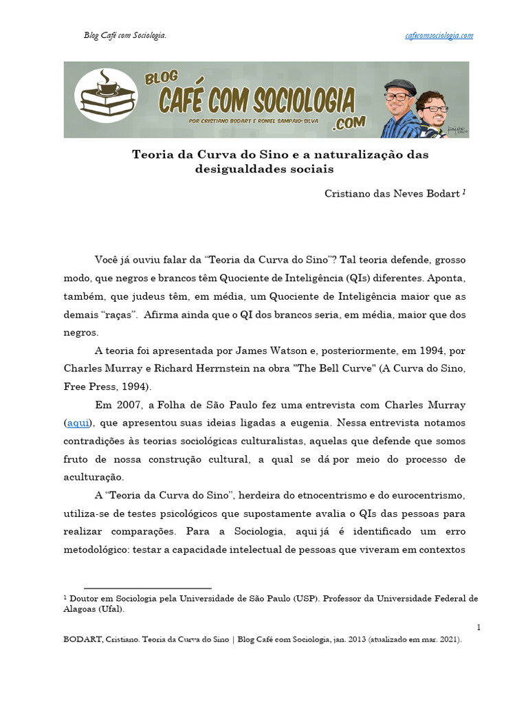 Teoria Da Curva Do Sino | PDF | Sociologia | Ciências e Matemática