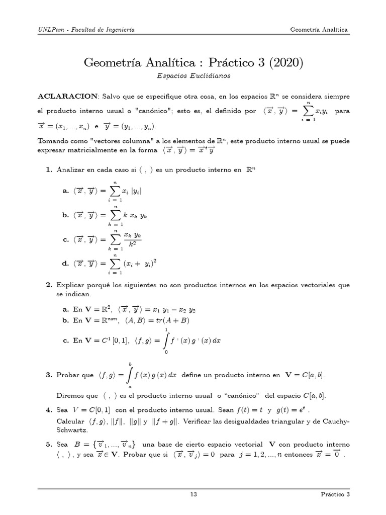 2020 - Geom Analítica - Practico 3 | PDF