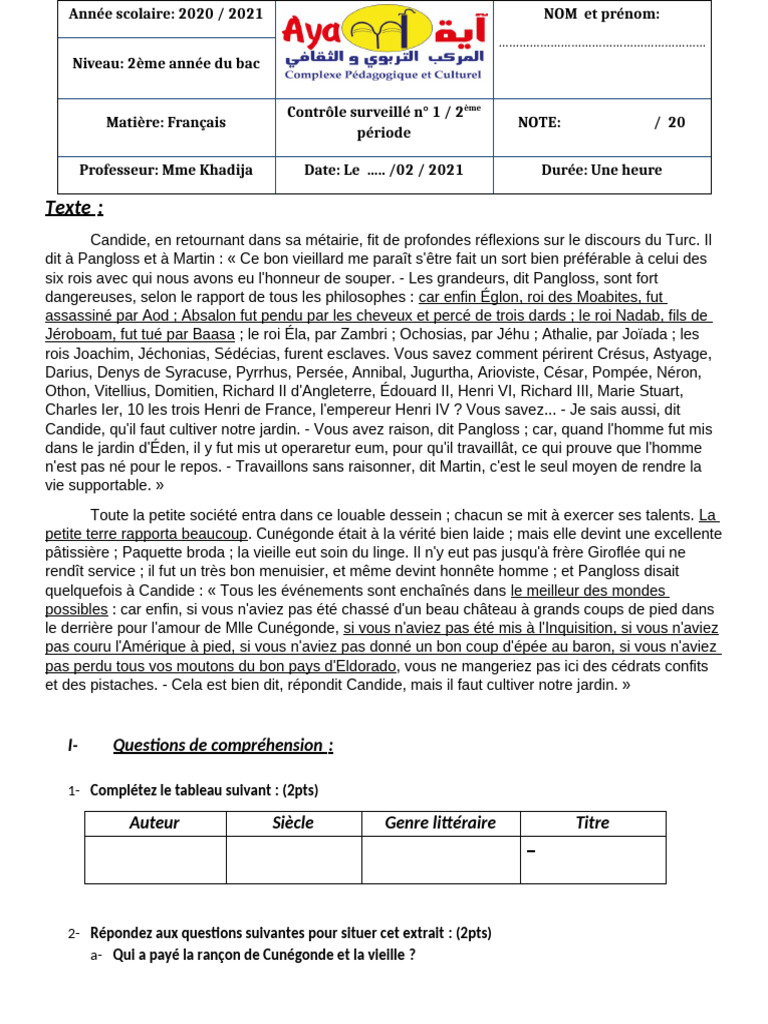 2ème Bac | PDF