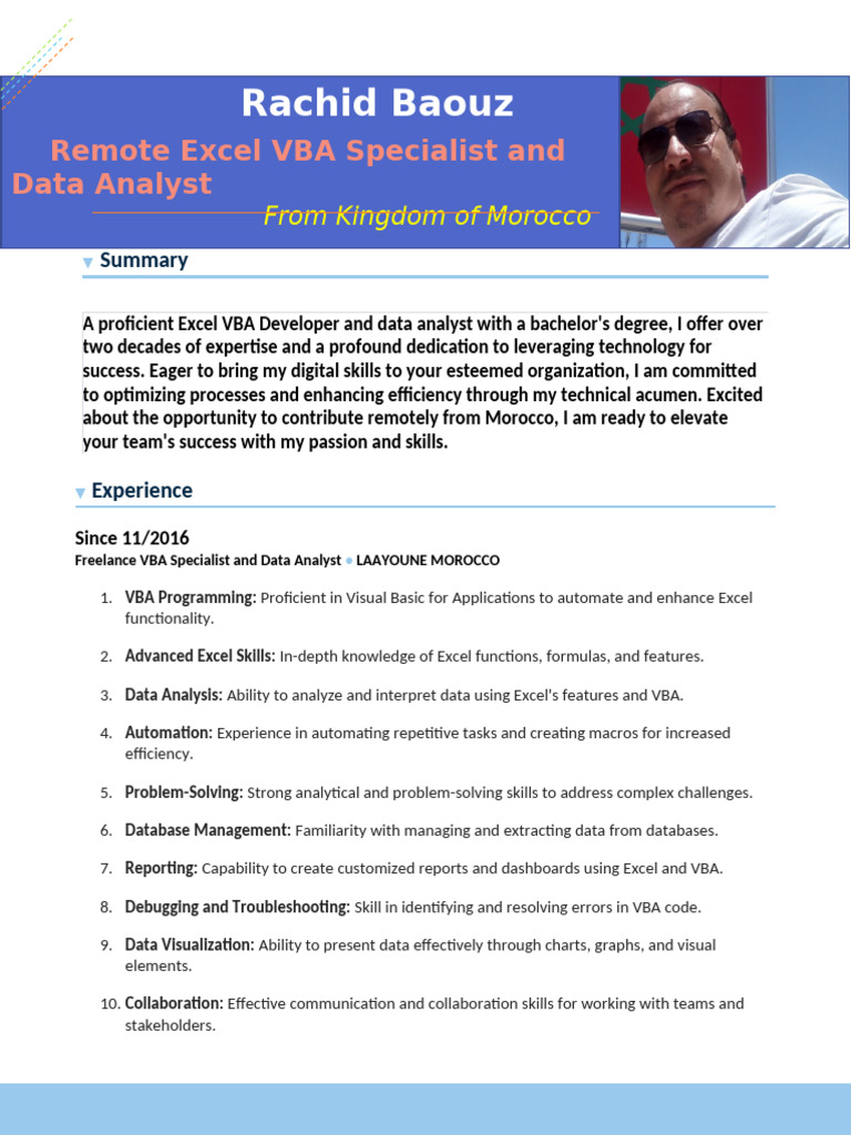 Curiculum En Remote Vba And Data Analyst Pdf 