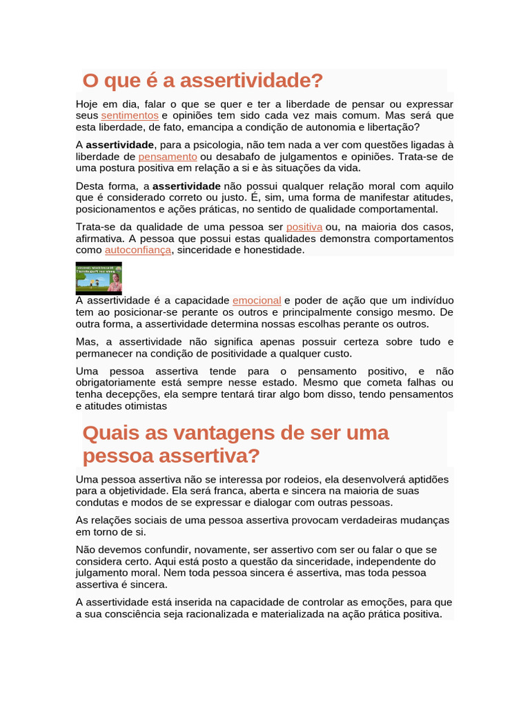 O Que É A Assertividade | PDF