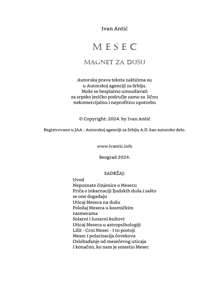 Mesec - A4 Za Stampu | PDF