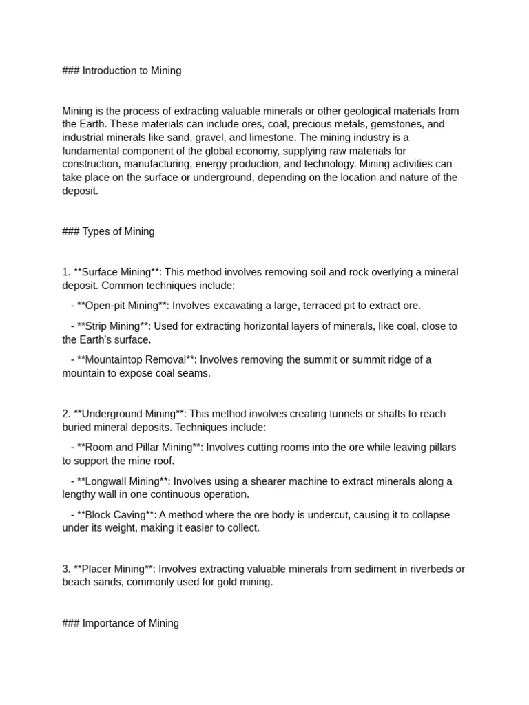 Introduction To Mining | PDF