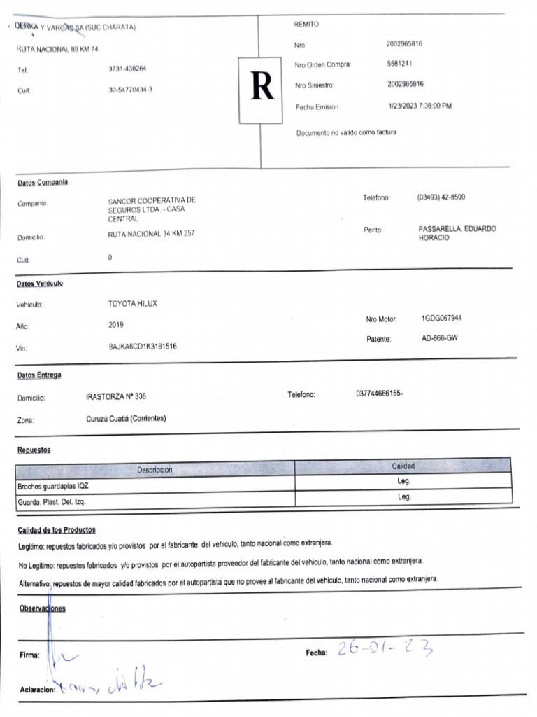 Remito Ad-866-Gw | PDF
