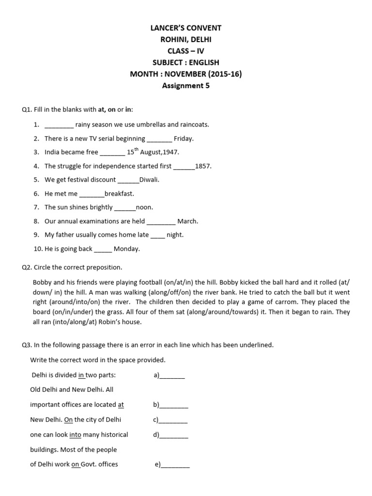 Class 4 Eng Nov | PDF