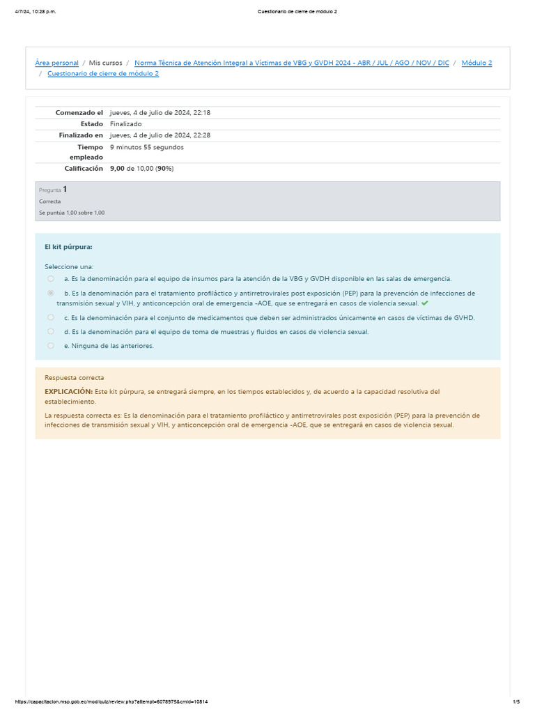 Cuestionario de Cierre de Módulo 2 | PDF