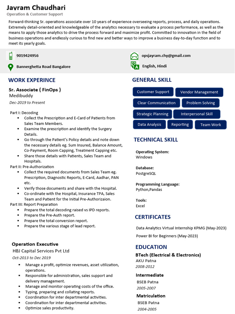 Ops Resume | PDF