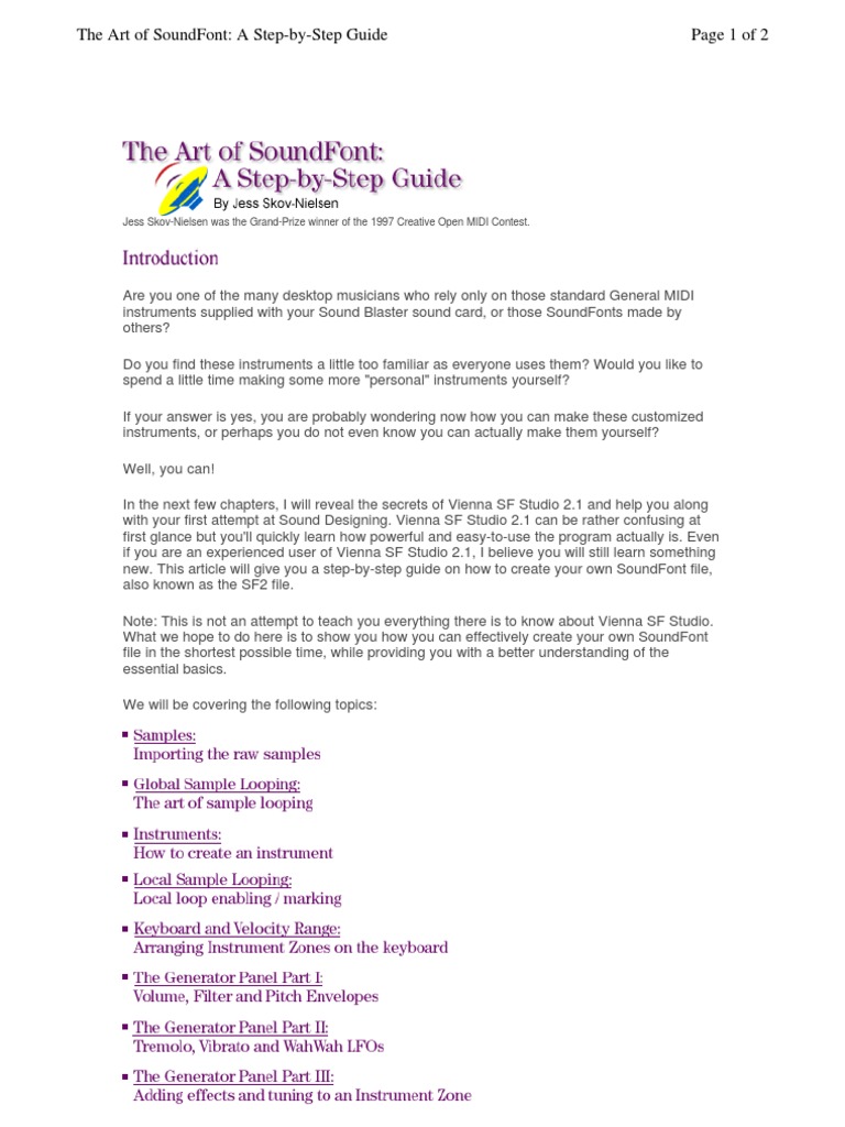 The Art of Soundfont | PDF | Synthesizer | Pitch (Music)