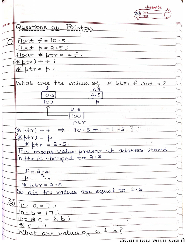 MCQs On Pointers Notes | PDF