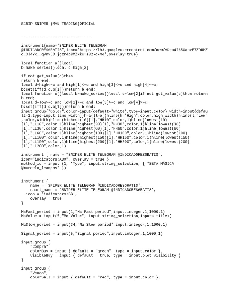 Script Sniper Elite (Man Trading) | PDF