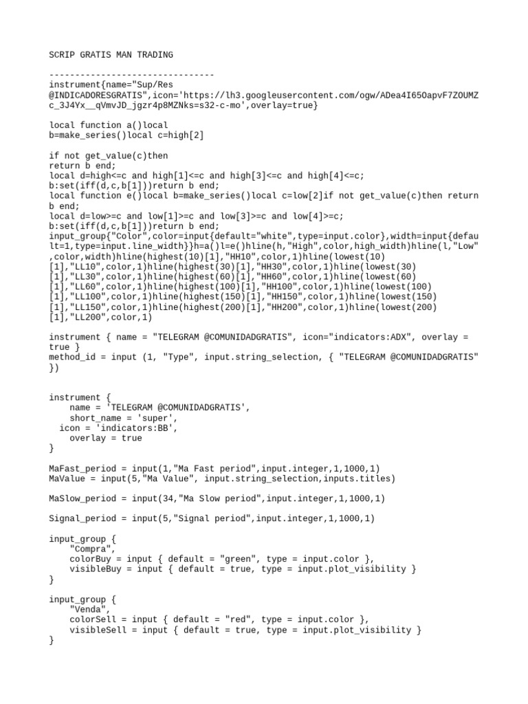 SCRIPT AHORA + DOBLE SOPORTE Y RESISTENCIA | PDF