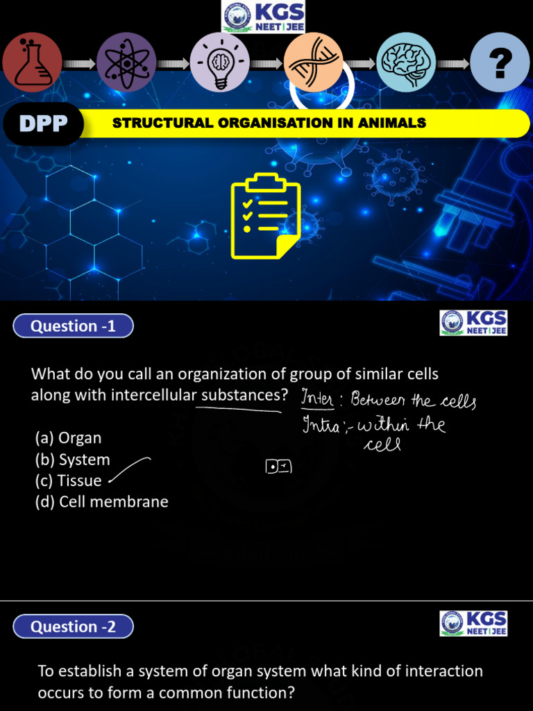 Class Notes Lecture-27 Structural Organisation in Animals - 11 ...