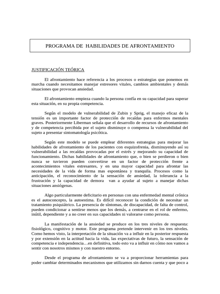 Taller Afrontamiento de La Ansiedad | PDF