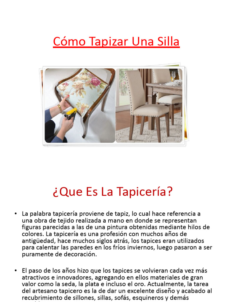 Como Tapizar Una Silla | PDF