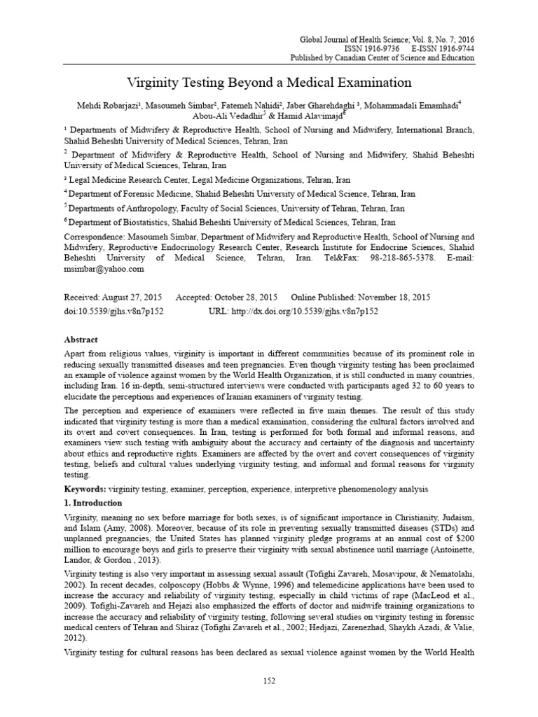 Virginity Testing Beyond a Medical Examination | PDF