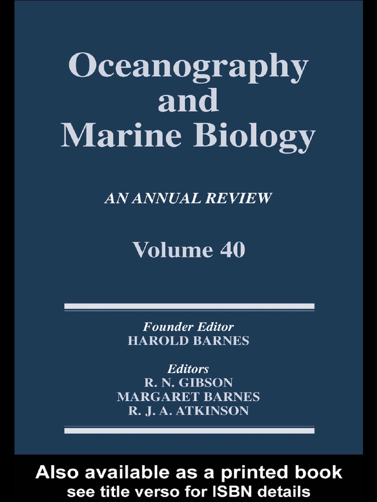 Oceanography and Marine Biology, An Annual Review, Volume 40 - An ...