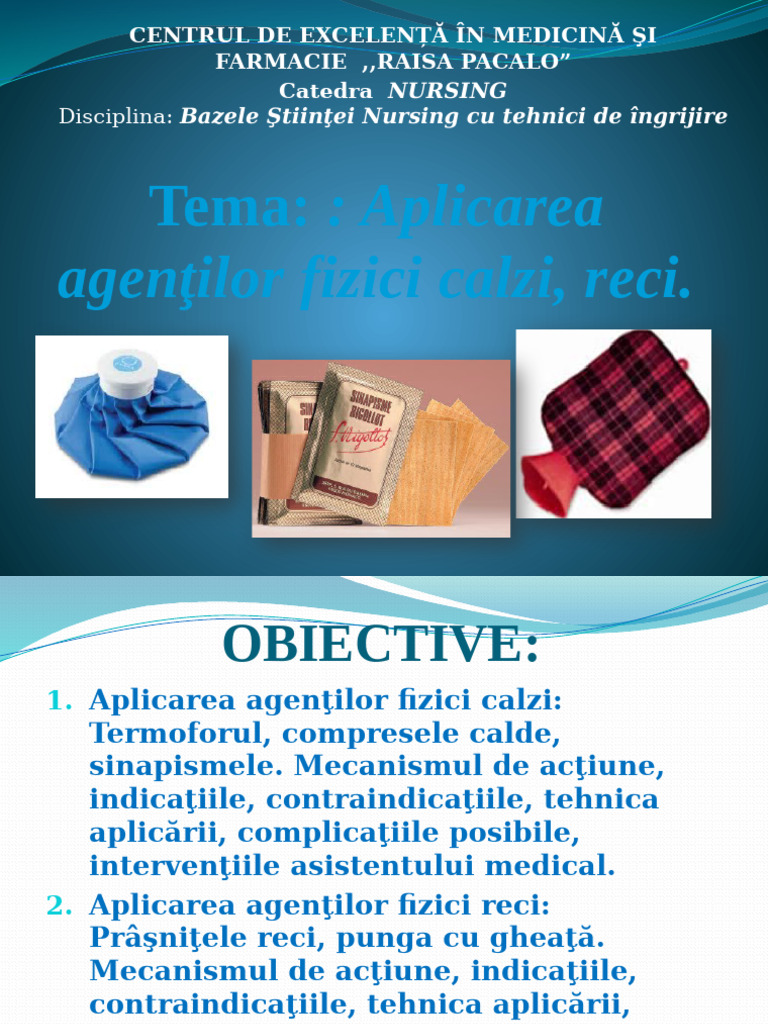 Aplicarea Agentilor Fizici Calzi Si Reci | PDF