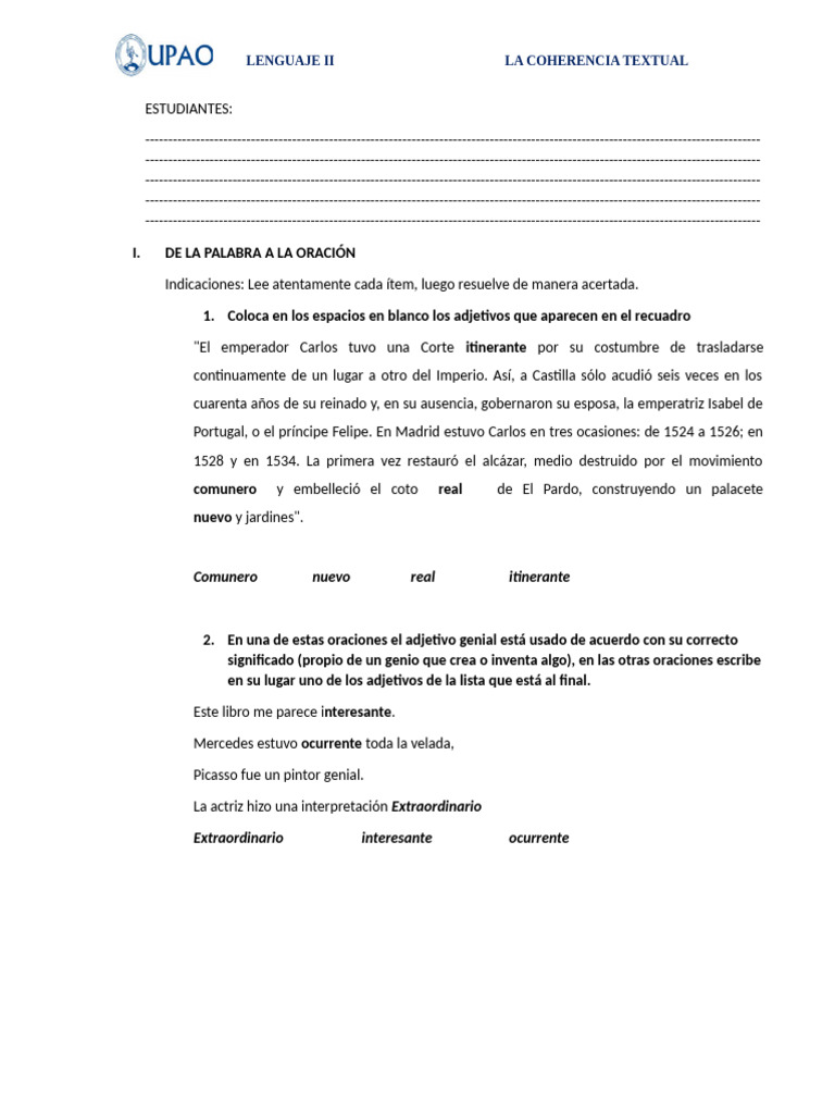PRÁCTICA GRUPAL 3_COHERENCIA TEXTUAL resuelto (1) | PDF