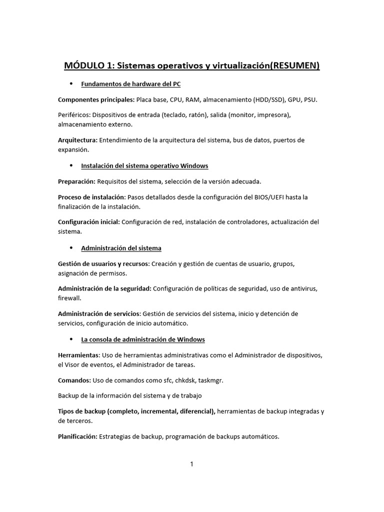 Resumen Modulo 1 | PDF