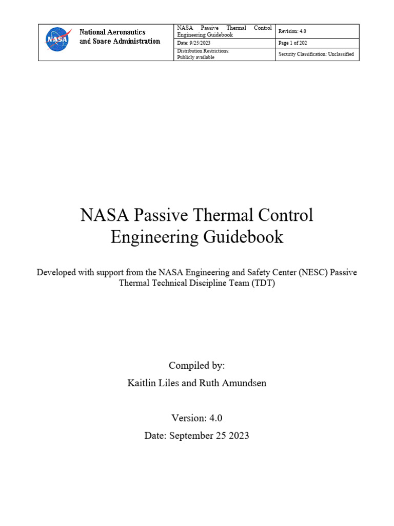 NASA ThermalControlEngineeringGuidebook V4public | PDF