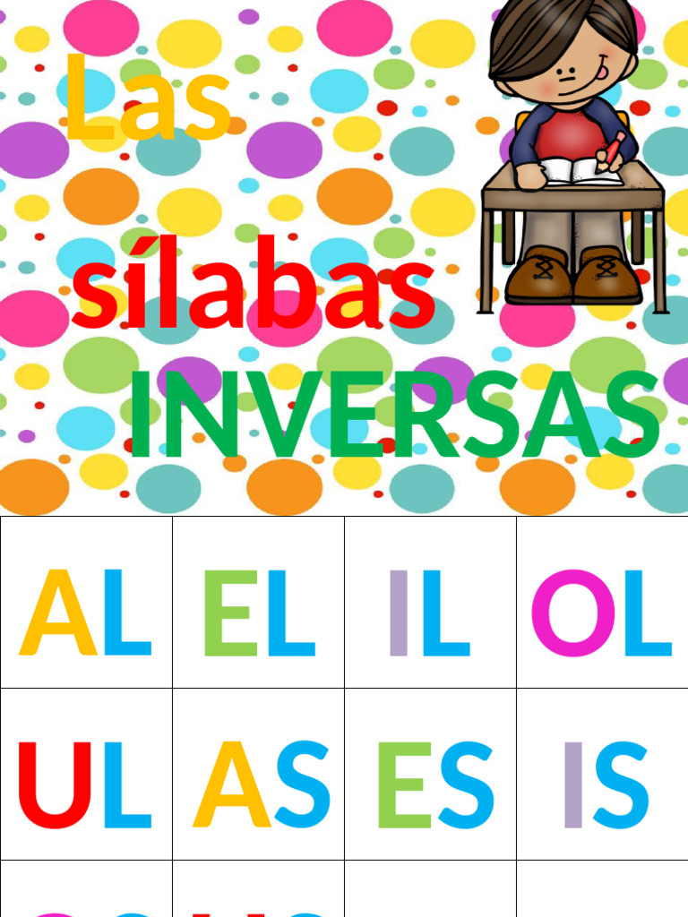 Tarjetas para Trabajar Las Sílabas Inversas | PDF