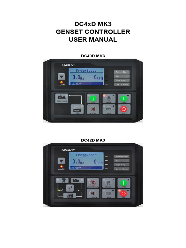 DC40D MK3 Genset Controller User Manual V2.4 | PDF