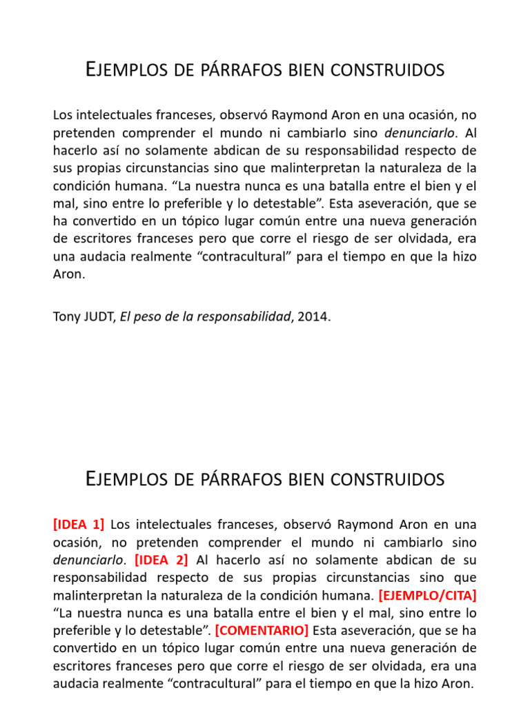 Ejemplos de Párrafos Bien Construidos | PDF