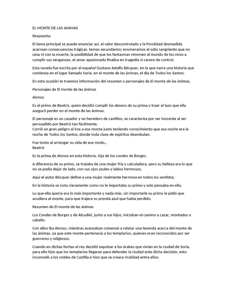 El Monte de Las Animas | PDF