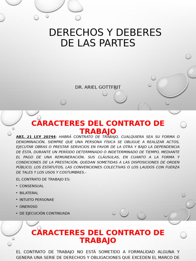 Derechos y Deberes en el Contrato Laboral | PDF | Derecho laboral ...