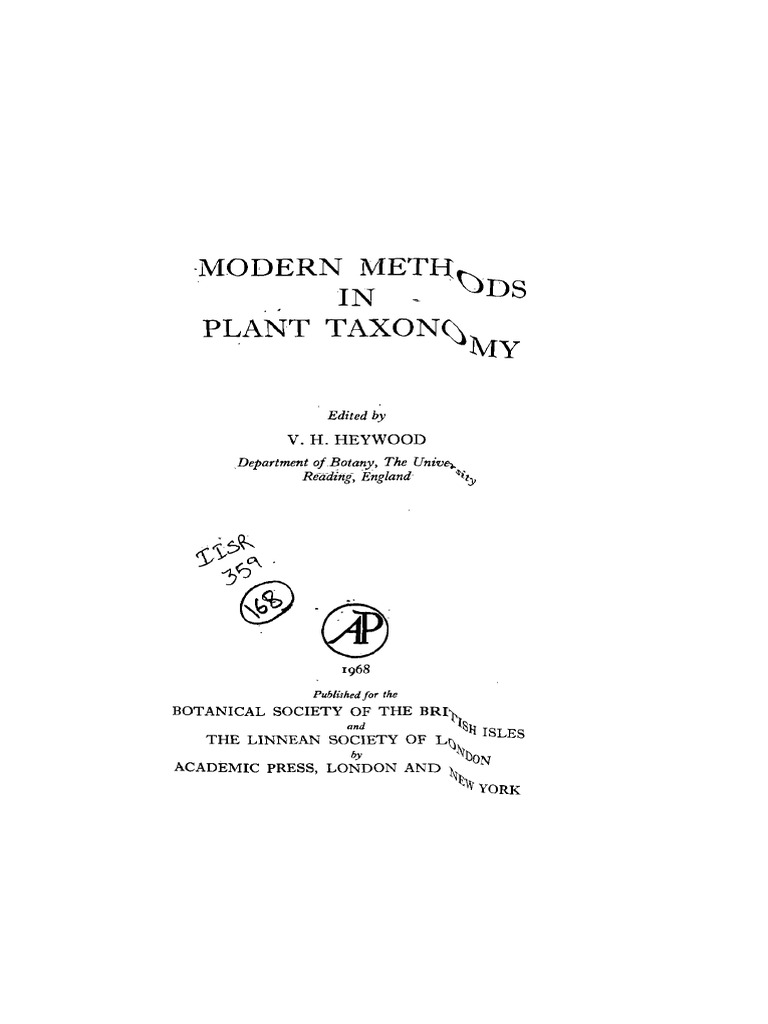 Modern Methods in Plant Taxonomy | PDF | Taxonomy (Biology) | Microscope
