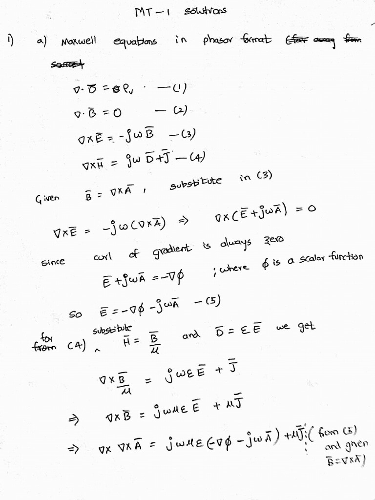 2023 EMWGM MT1 Solutions | PDF