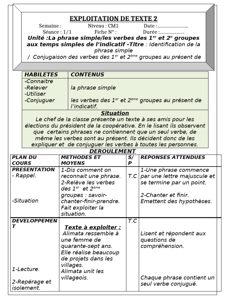 Exploitation de Texte 2 Cm1 | PDF