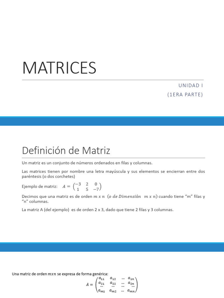 MATRICES 1 - Alumnos | PDF