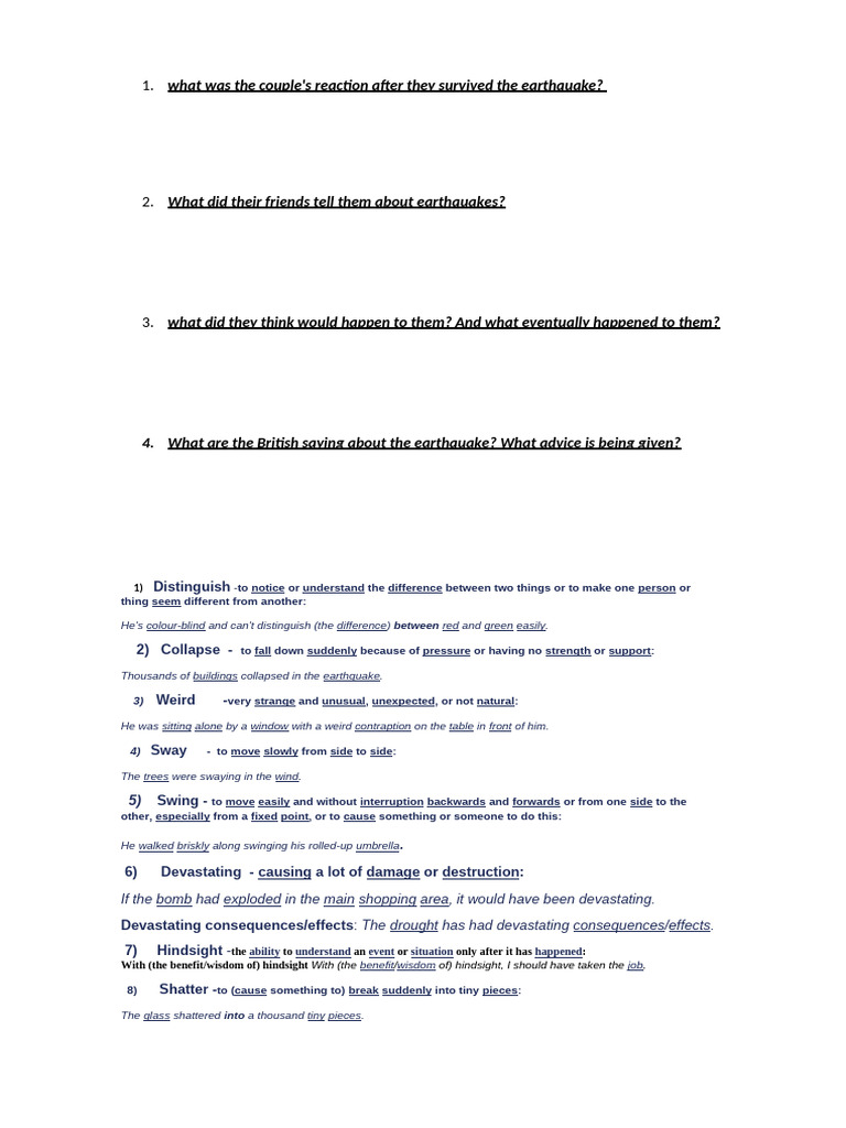 Video Work Our Earthquake Experience | PDF