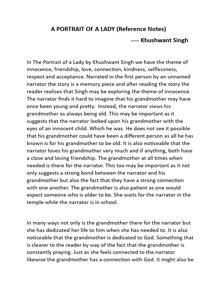 A Portrait of A Lady (Notes) | PDF