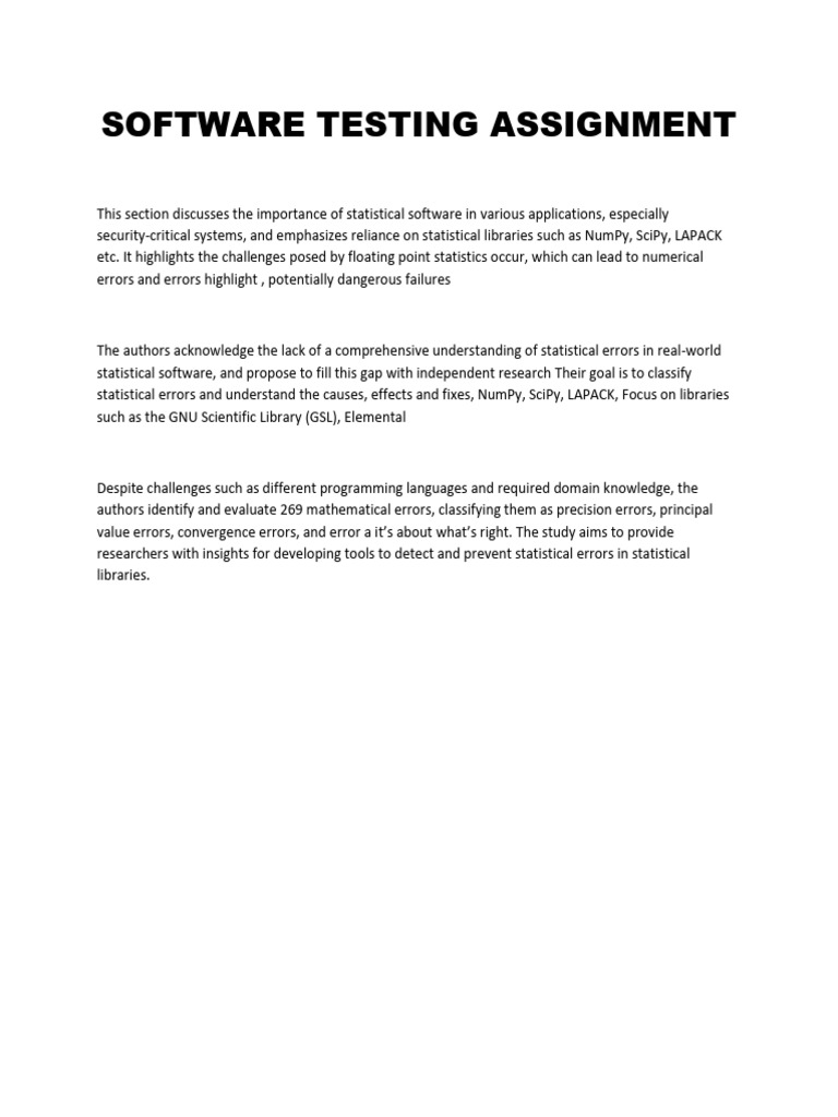 Software Testing Assignment 1-1 | PDF