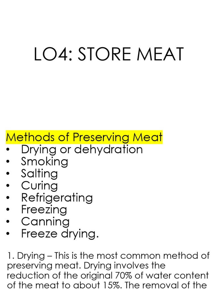 Lo4: Store Meat | PDF